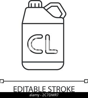 Chlorine outline vector icon. Thin line black chlorine icon, flat ...