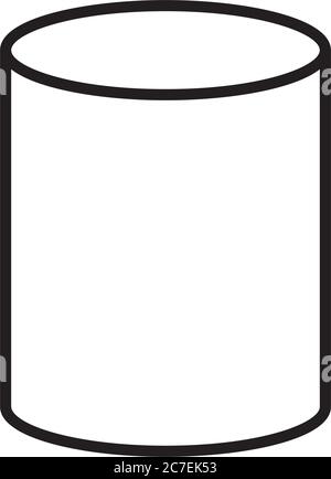 cylinder geometric shape icon over white background, line style, vector ...