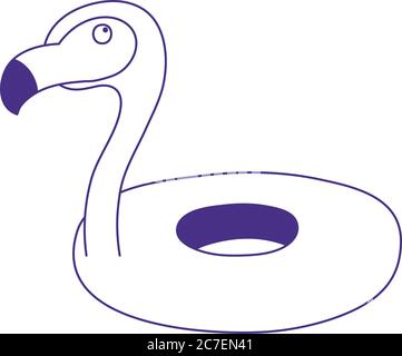 Pink flamingo shaped inflatable swimming pool float illustrative vector ...