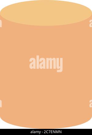 cylinder geometric shape icon over white background, line style, vector ...