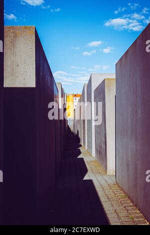 Labyrinth from Holocaust memorial in Berlin, Germany. Abstract shapes ...