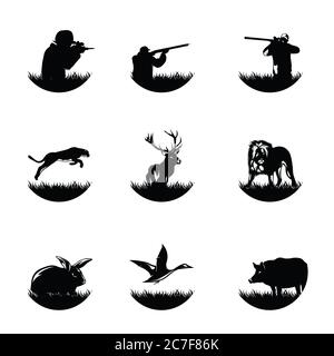 Illustration for Hunter, hunter man vector, hunter logo Stock Photo - Alamy