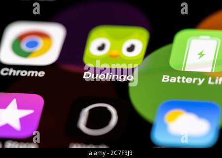 Smartphone, Display, App, Duolingo Stock Photo - Alamy
