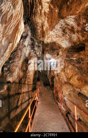 Limestone tourist caves in the Brembana valley Bergamo Italy Stock ...