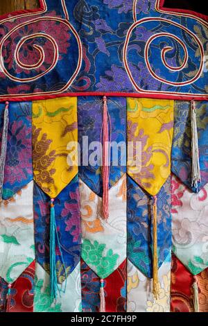 Decoration of buddhist temple. Samba Gompa, Muktinath, Lower Mustang ...