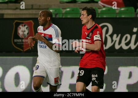 Jimmy Briand and Romain Danzé during the Ligue 1, 2011 - 2012, Stade ...