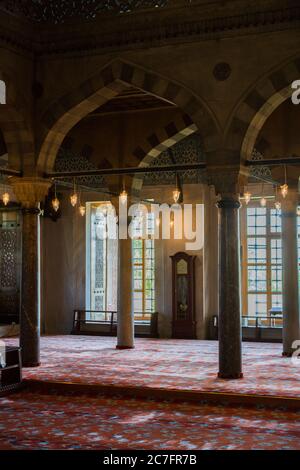 Interior of Ottoman style mosque with a huge pillars and arches Stock ...