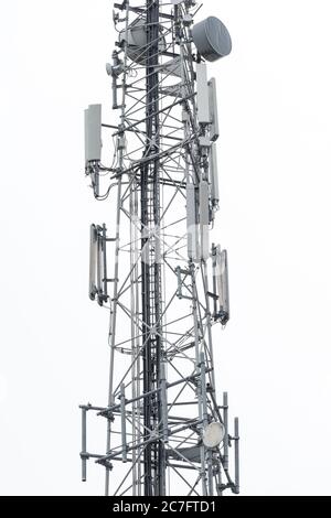 Detailed view of a newly installed 4G and Microwave communications ...