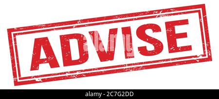 ADVISE red grungy rectangle stamp sign Stock Photo - Alamy