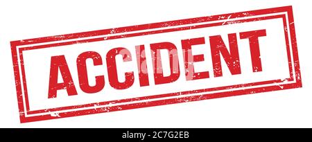 ACCIDENT red grungy rectangle stamp sign Stock Photo - Alamy