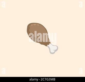 Chicken leg vector icon isolated on transparent background, Chicken leg ...