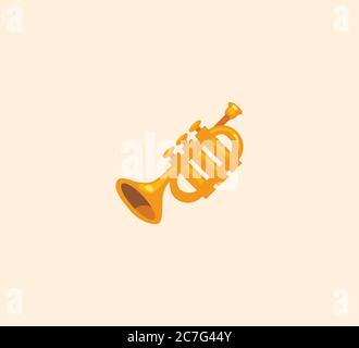 Trumpet vector isolated icon. Trumpet emoji illustration. Trumpet ...