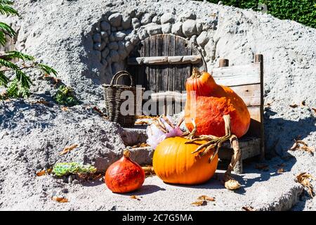 Halloween and decoration concept. Cute smiling black paper bats flying ...
