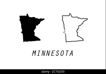 Minnesota map outline state vector illustration Stock Vector Image ...