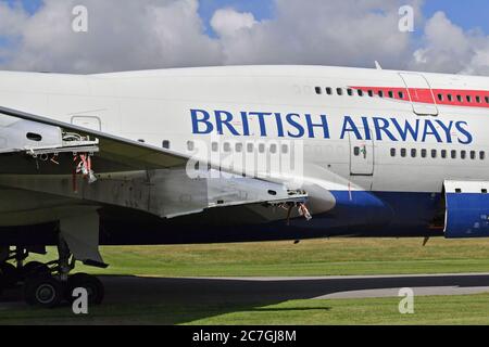 An engineless British Airways Boeing 747 aircraft, which first flew on ...