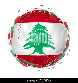 Lebanon Round Country Flag. Lebanese Circle National Flag. Lebanese ...