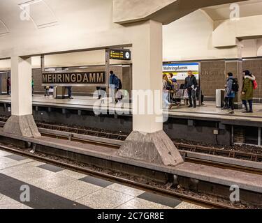 Mehringdamm U-Bahn Underground railway station entrance in Kreuzberg ...