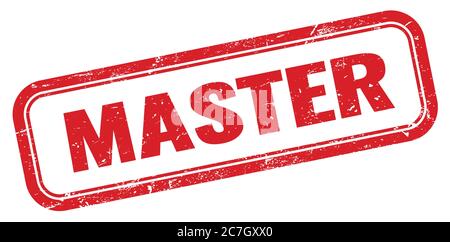 MASTER red grungy rectangle stamp sign Stock Photo - Alamy