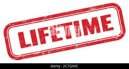 LIFETIME red grungy rectangle stamp sign Stock Photo - Alamy