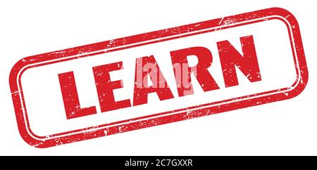 LEARN red grungy rectangle stamp sign Stock Photo - Alamy