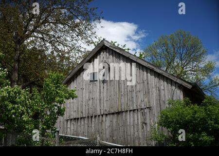 A wooden hut from a hunter and woodworker in the forest Stock Photo - Alamy