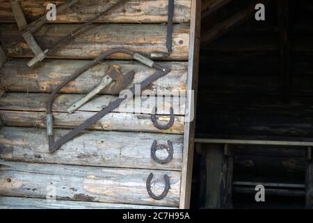 A wooden hut from a hunter and woodworker in the forest Stock Photo - Alamy