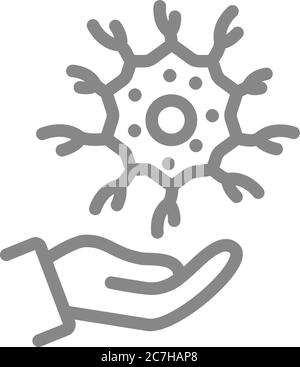 Healthy neuron line icon. Treatment, first aid for neural tissue ...