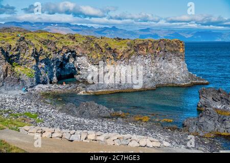 Arnarstapi beautiful coastline in summer season, Iceland Stock Photo ...