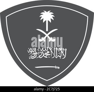 saudi arabia national day, shield with flag green sign gradient style ...