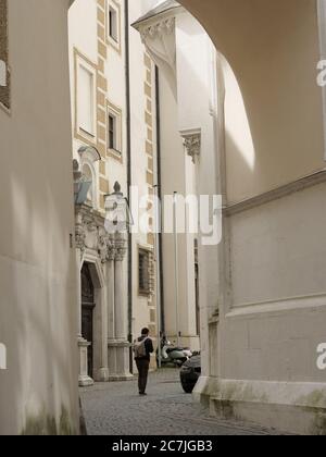 Residenzplatz at the cathedral, old town, Passau, Bavaria, Germany ...