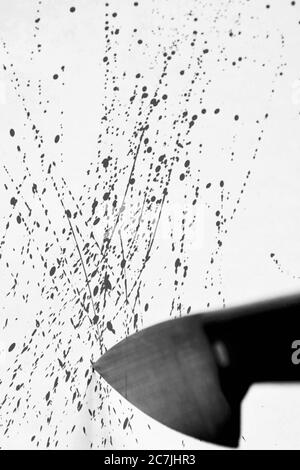 Blood splashed isolated on white background close up Stock Photo - Alamy