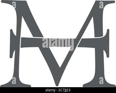 letter mi linked flat overlap logo vector Stock Vector Image & Art - Alamy