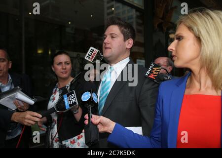 Police officer Daniel Barling leaves Downing Centre Court in Sydney ...