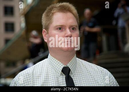 Police officer Scott Edmondson leaves Downing Centre Court in Sydney ...