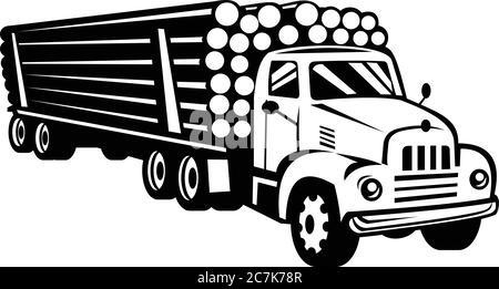 illustration of a vintage logging truck Stock Vector Image & Art - Alamy