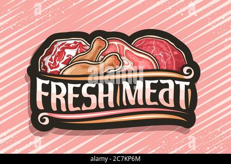 Beef sign Meat letters. Food vector illustration Stock Vector Image ...