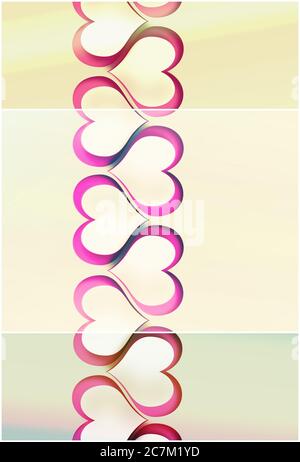 Set of birthday banner, background, flyer, sticker, placard with cute ...