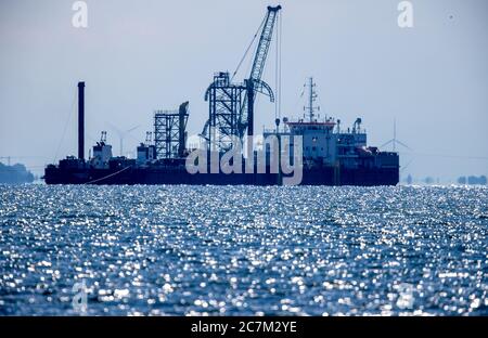 Lubmin, Germany. 02nd July, 2020. The 120-metre-long workboat "Boka ...