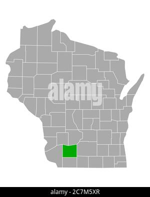 Map of Iowa in Wisconsin Stock Photo - Alamy