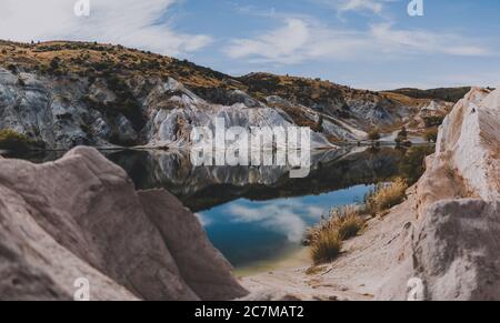 A beautiful shot of rocky mountains and stone formations in Atacama ...