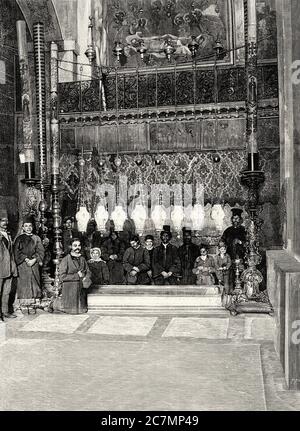 The Stone of Anointing, also known as The Stone of Unction inside the ...