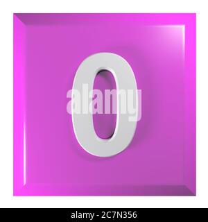 3d rendering purple number 0 isolated white background Stock Photo - Alamy