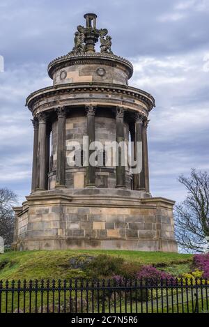 Burns Monument on Regent Road Edinburgh, the capital of Scotland, part ...