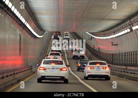 Virginia, U.S.A - June 29, 2020 - The traffic inside Chesapeake Bay Bridge Tunnel Stock Photo ...