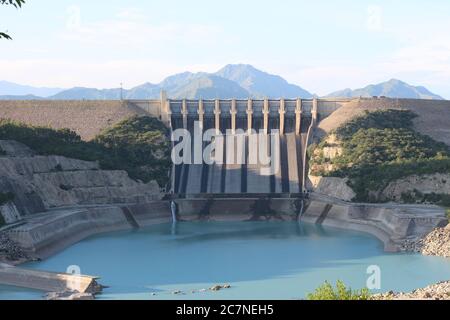 Gates of Indus River Tarbela Dam Ghazi at evening Stock Photo - Alamy