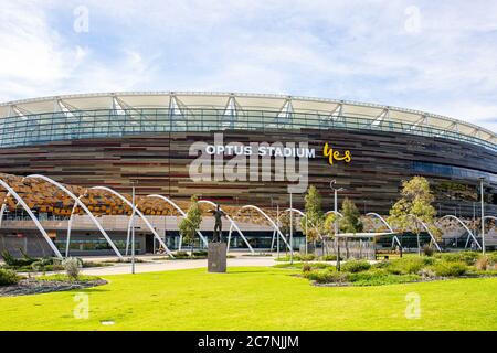 Optus Stadium in Perth, Australia. 19 Oct, 2025. Australia's Mitchell ...