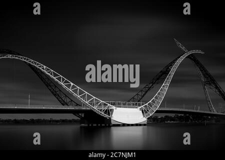Matagarup Bridge which connects the Optus Stadium to East Perth Stock ...