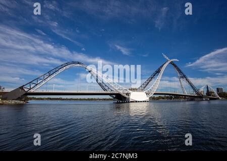 Matagarup Bridge to Perth Stadium also known as Optus Stadium Stock ...