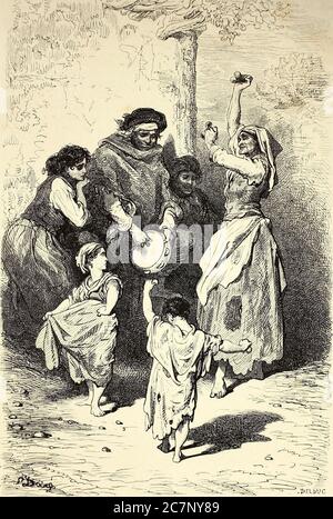 Doré Gustave - a Gypsy Dancing the Zorongo Stock Photo - Alamy