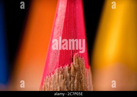 Extreme macro photo of coloured pencils Stock Photo - Alamy